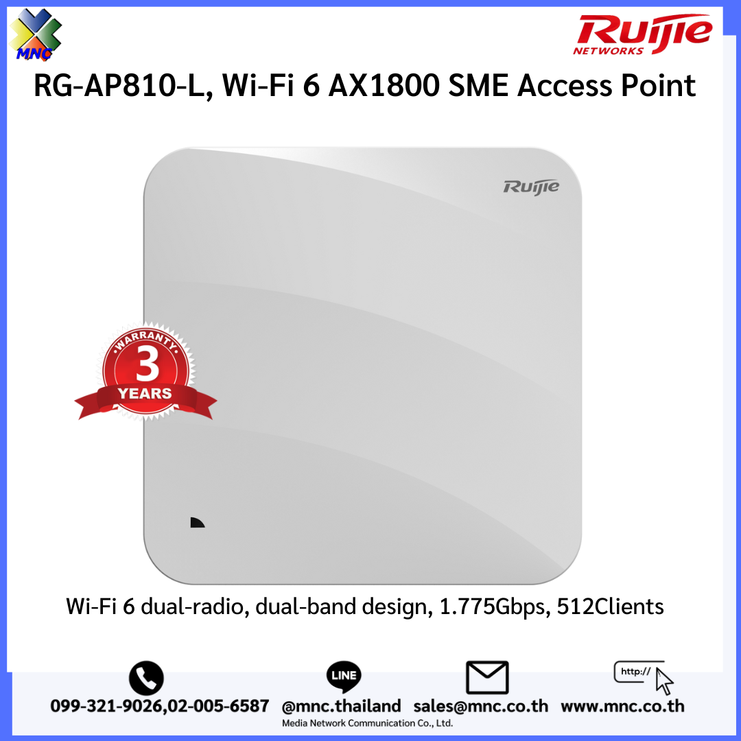 RG-AP810-L, Wi-Fi 6 AX1800 ตัวเดียวอยู่ทั้งชั้นรองรับ 512 อุปกรณ์เชื่อม ...